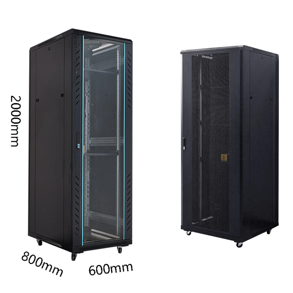 42U Server Rack with Heavy Duty Castor Wheels for Mobility and ...