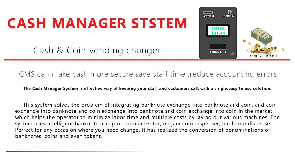 Self-Payment Cash Register System Automatic Banknote Coin Exchange ...