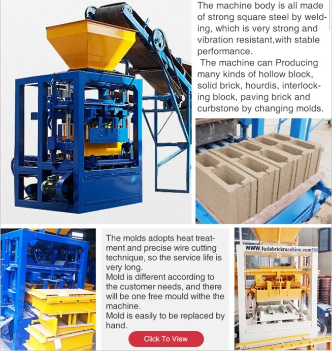 Factory Concrete Block Making Machine Semi Automatic QTJ4-26 Paver ...