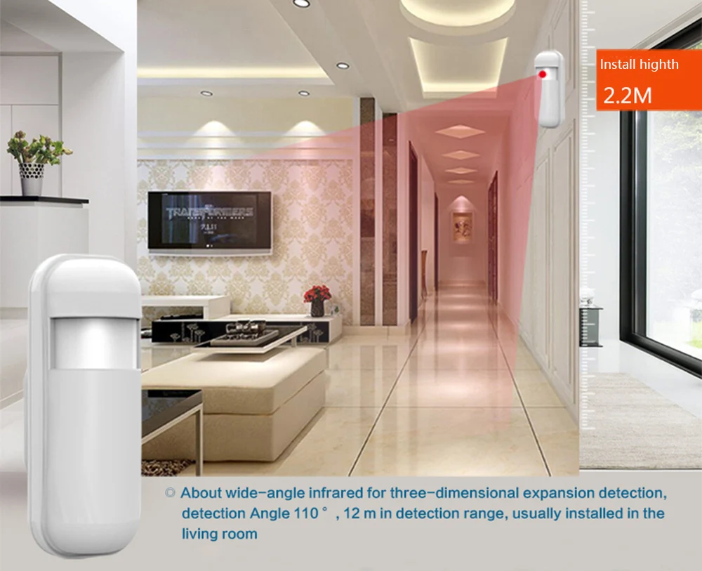 PIR Motion Sensor Detector 433MHz EV1527 for Home Alarm System Wireless ...