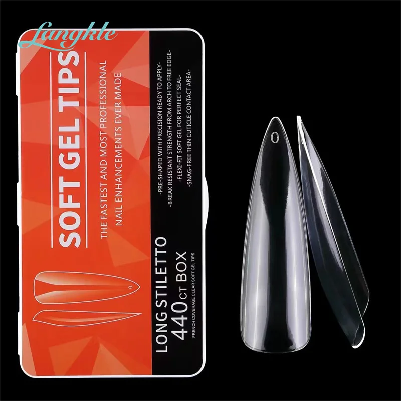 Wholesale Soft Gel Tips 550tips And 440tips White Box Nail Tips Private ...