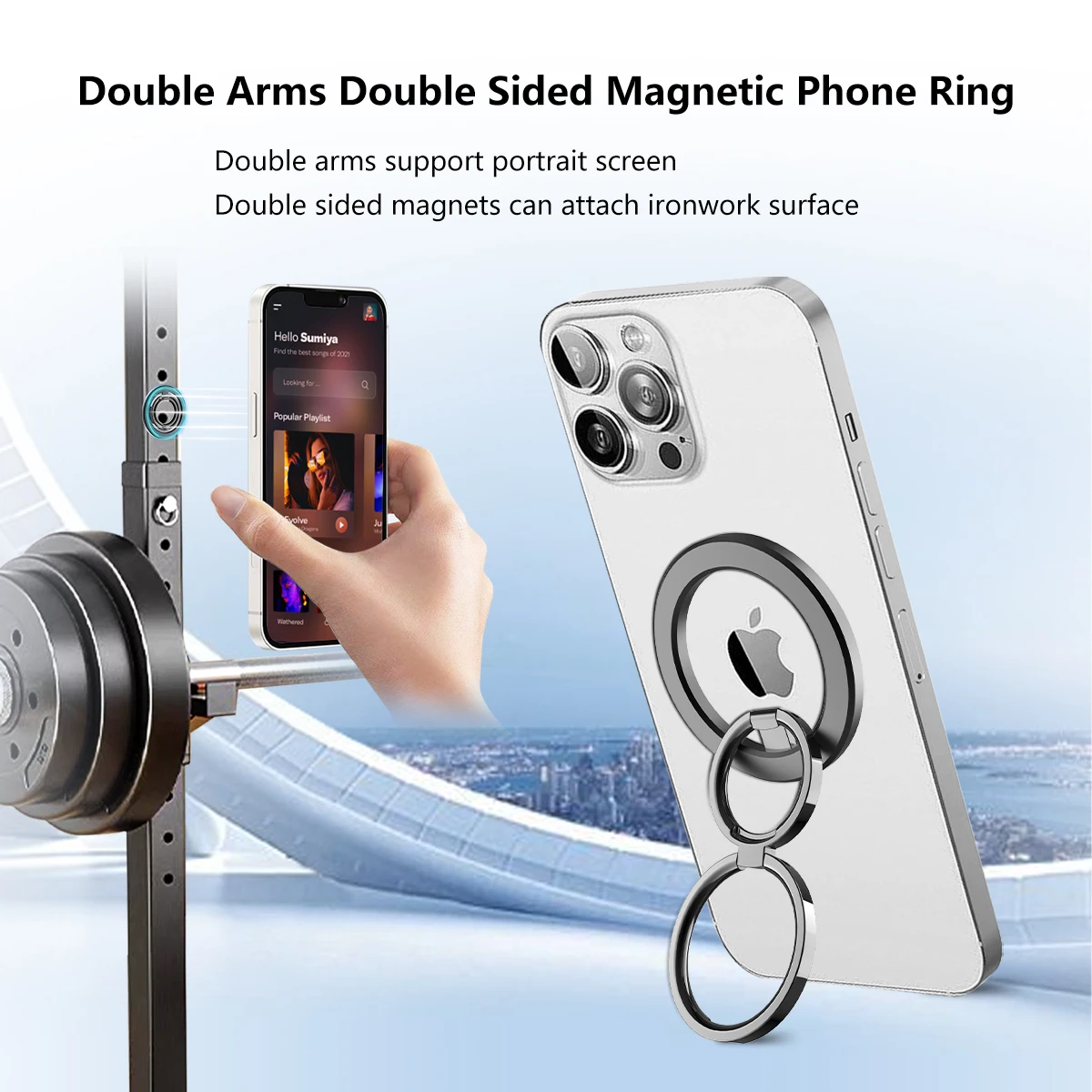 Custom Magnetic Phone Ring Holder - Strong & Portable