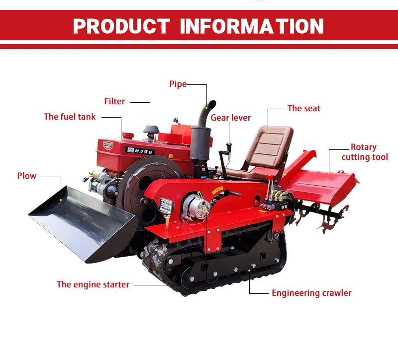 Changchai 25HP Diesel Crawler Rotary Tiller Farm Garden Weeder with ...