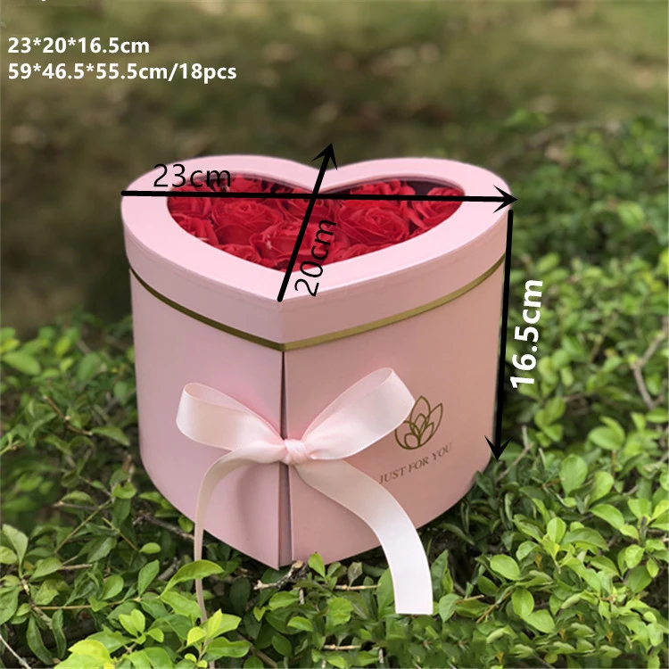 Wholesale RTS Revolving Roses Flower Box 2 Layers Heart Shaped Flower ...