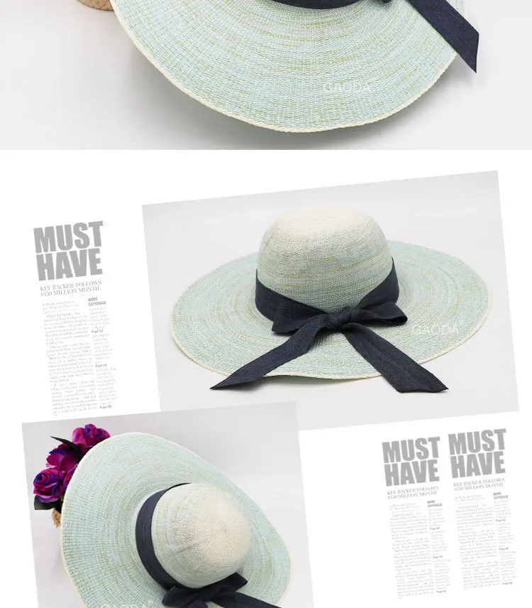 Ds Wholesale Elegant Dyed Wide Brim Ladies Accessories Beach Paper Hats ...