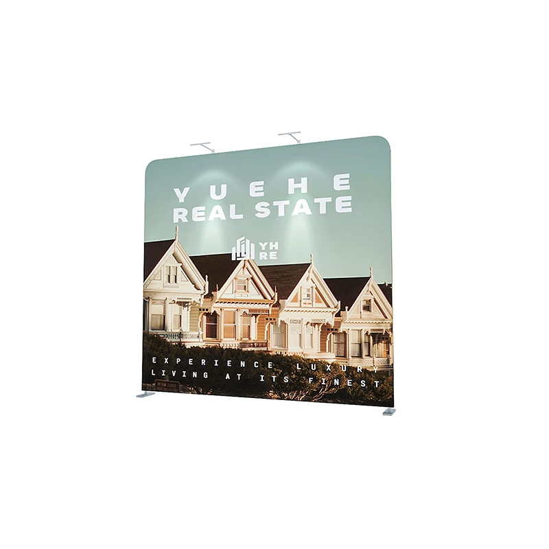 Custom 8ft/10ft Tension Fabric Display Single Sided Backdrop Banner ...