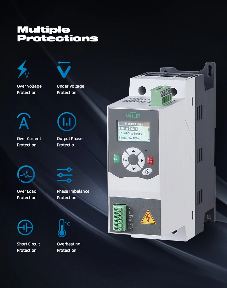 3 Phase 220V-440V 75HP Motor Soft Starter with Built-in Bypass