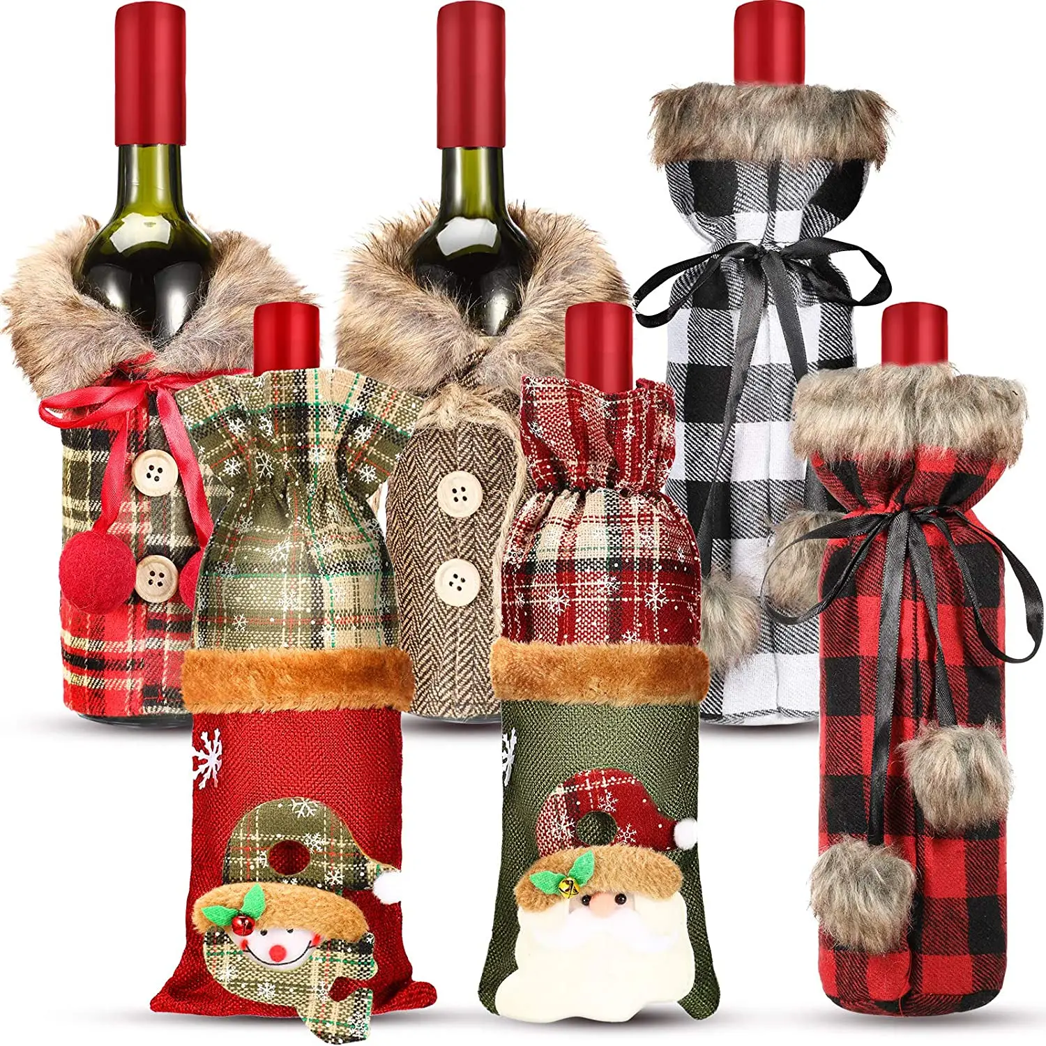 Decorative Christmas Wine Bottle Cover Bag Merry Christmas Decor For ...