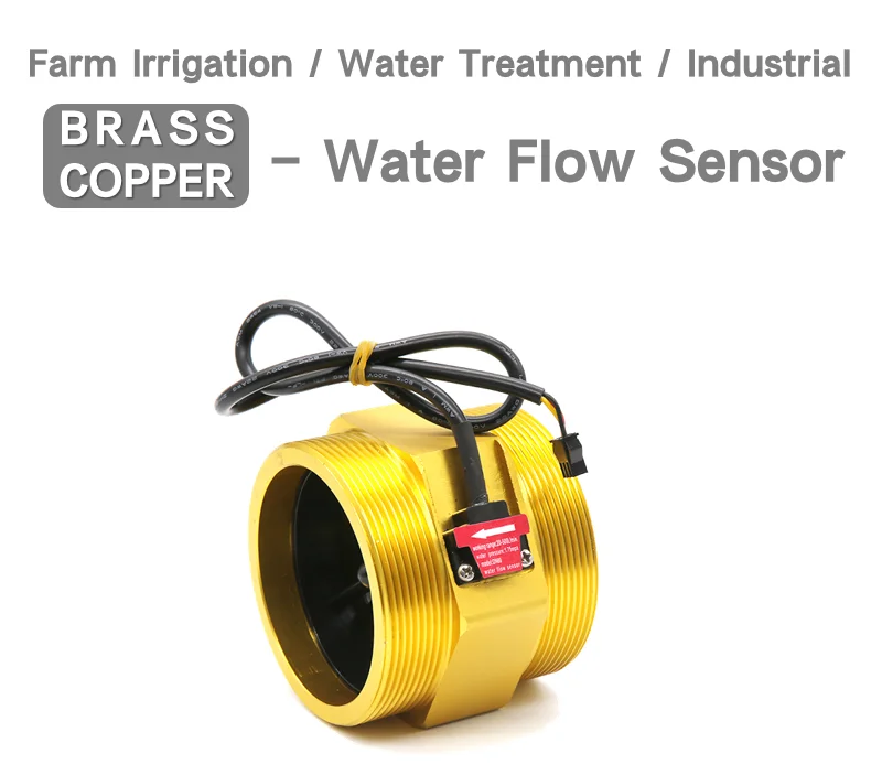 NPN Pulse Frequency 72 Hz Water Flow Sensor - 50-500 L/min
