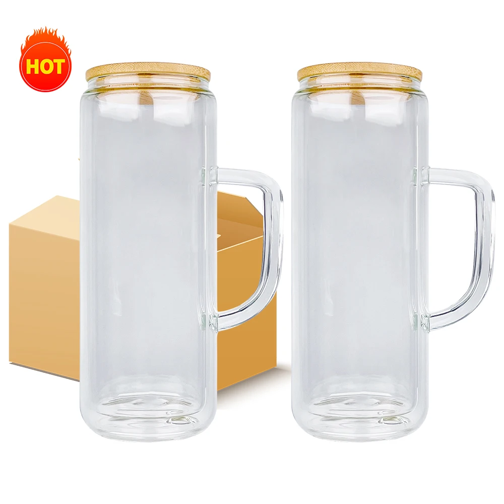 High Borosilicate Glass with Bamboo Lid and Straw Sublimation Snowglobe ...