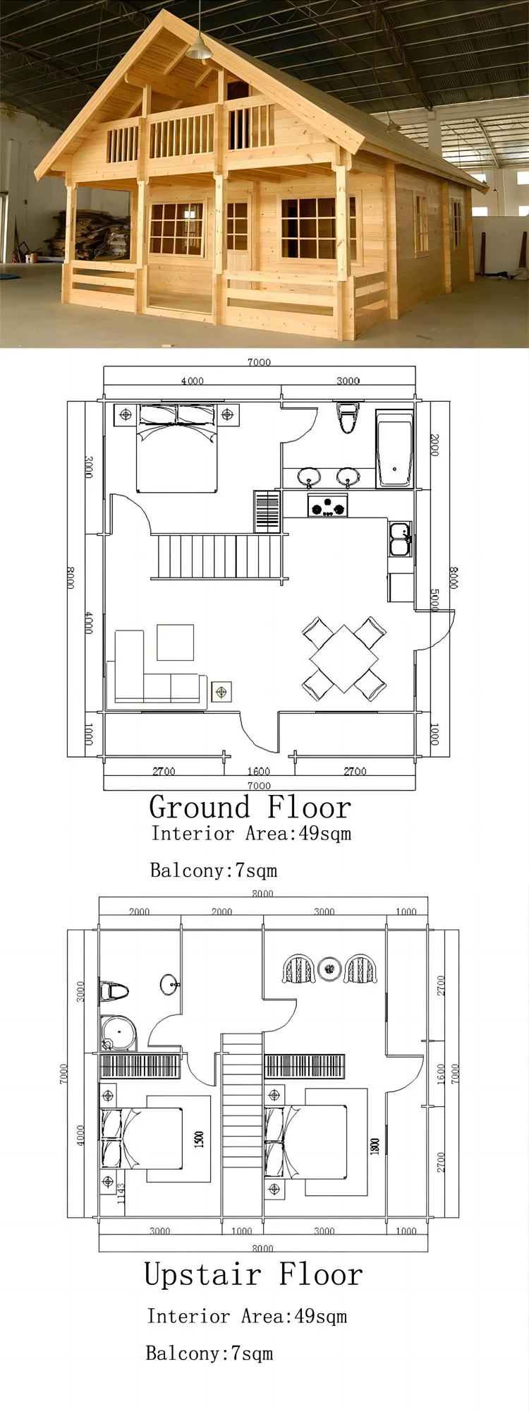 High Quality Villa Wooden House - Easy Installation