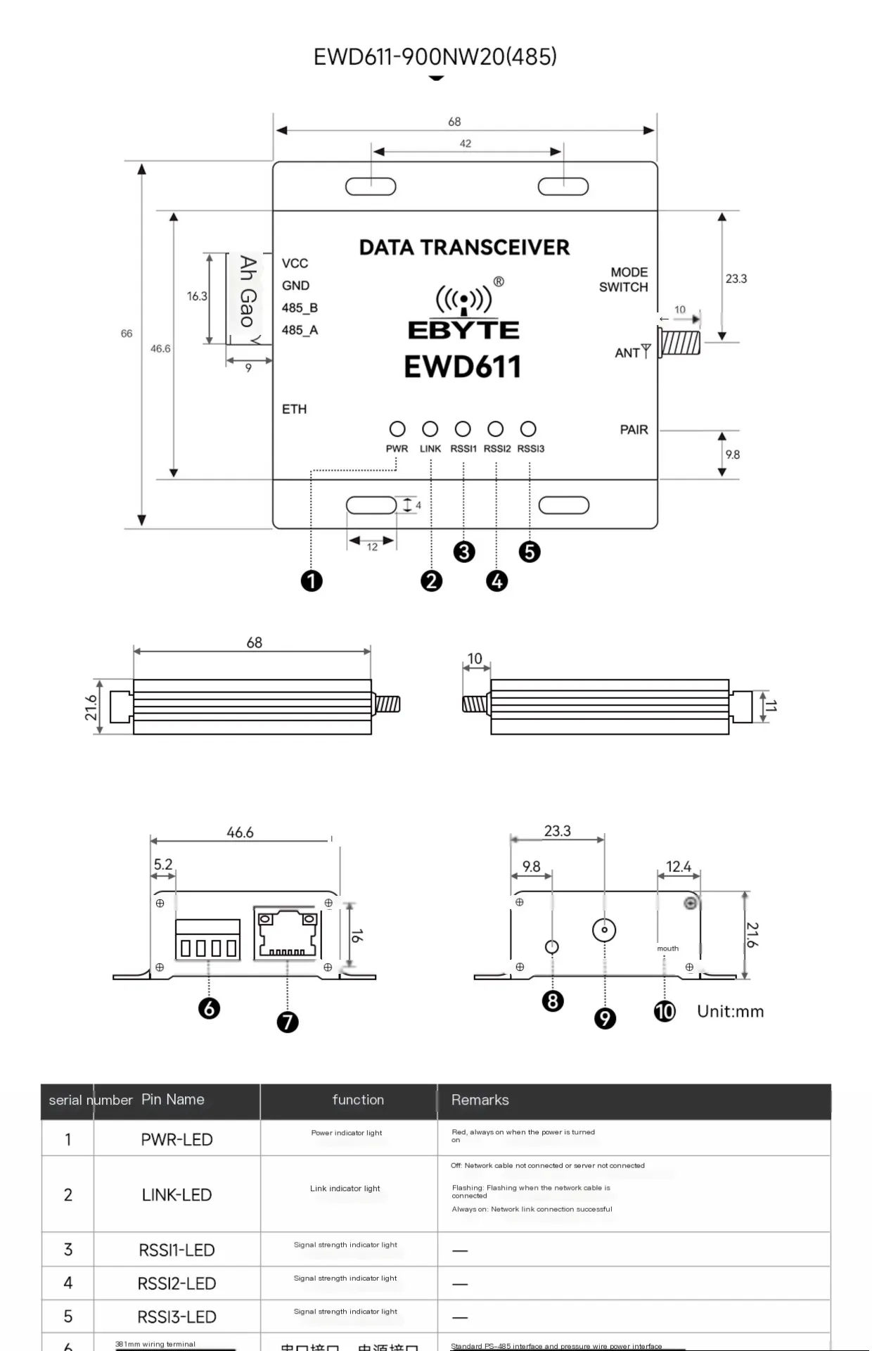 868/915MHz Long-Range Data Transmission Module for UAV Star Networking ...
