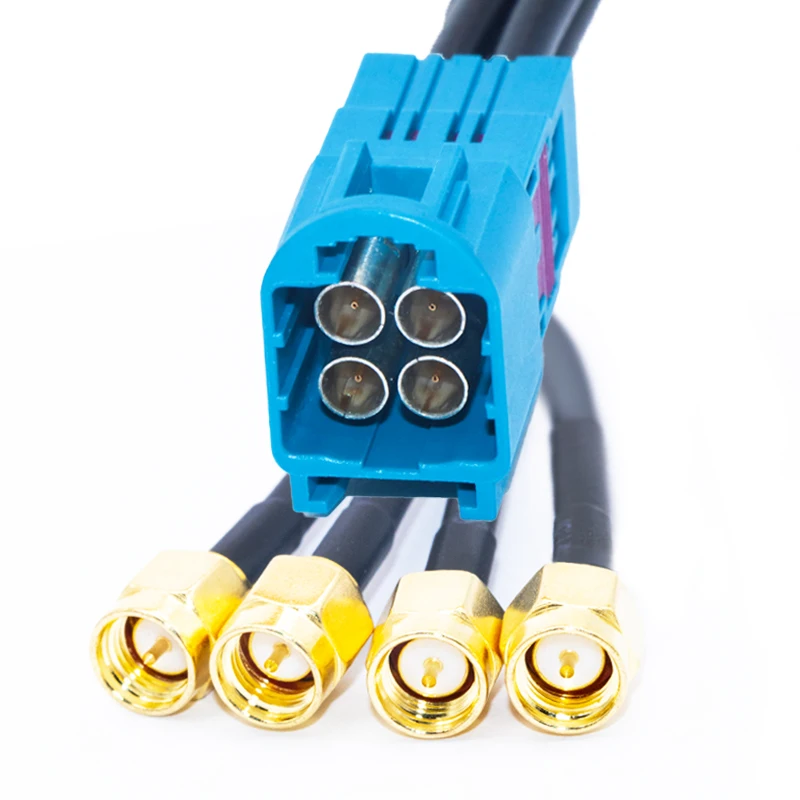 4 In 1 Automotive Coaxial Cable Universal Water Blue Male Mini Fakra To Male Sma Plug Adapter ...