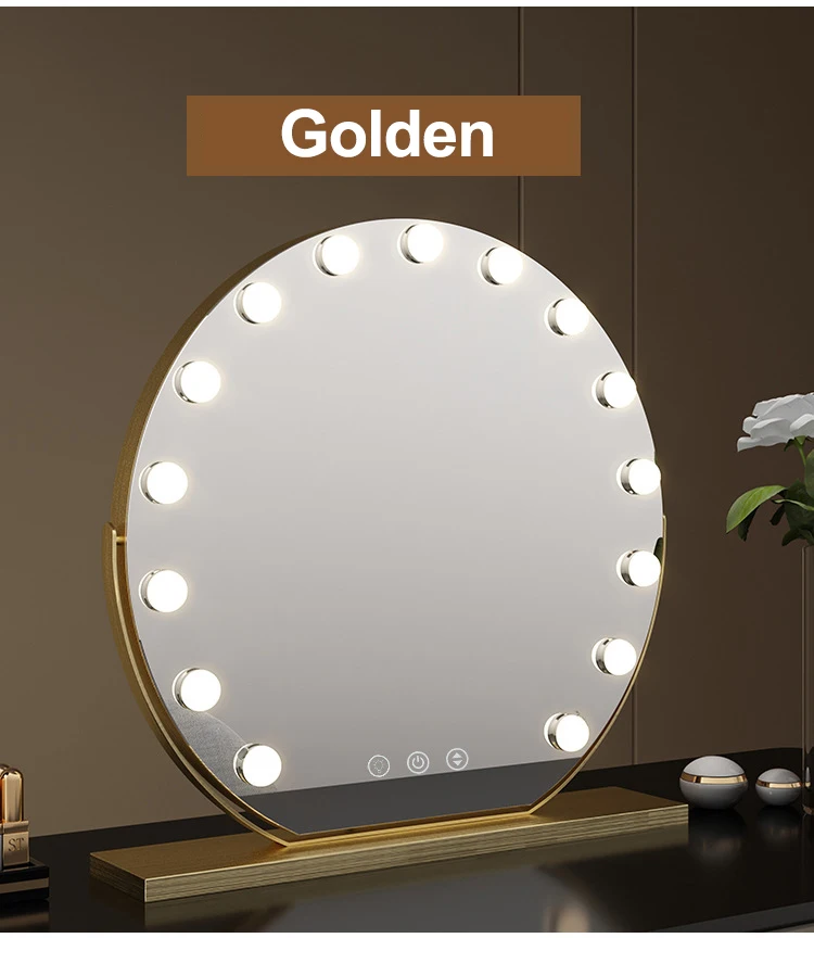 Led Makeup Mirror With Bulb Intelligent Fill Light Circular Desktop ...