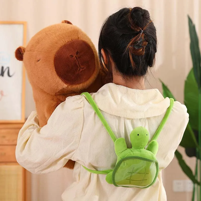 Cute Cartoon Capybara Plush With Turtle Backpack Peluche De Capybara ...