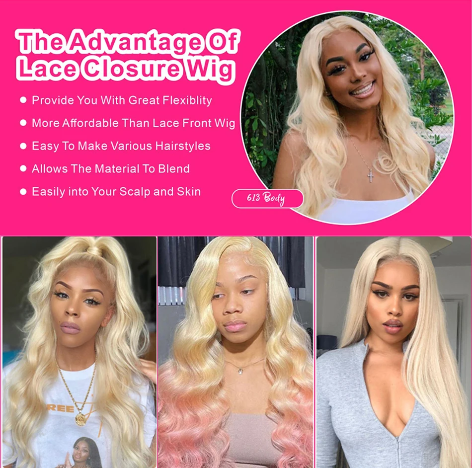 Split Hair Color Wigs - Half Pink, Half Blonde, Half Black