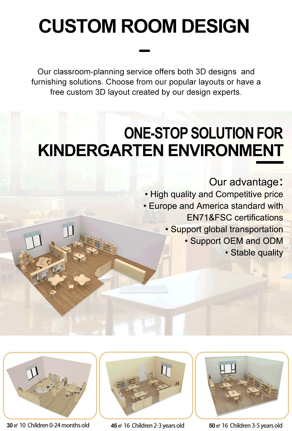 Adena Montessori Preschool Daycare Furniture Kids Kindergarten Wooden ...
