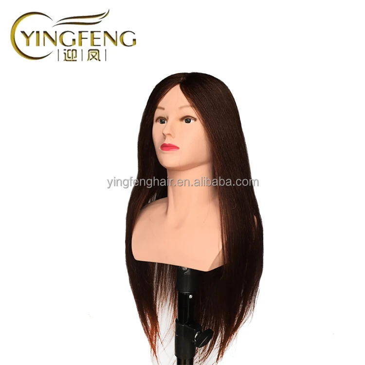 100% Human Hair Mannequin Head With Shoulder Black Dolls With Hair ...