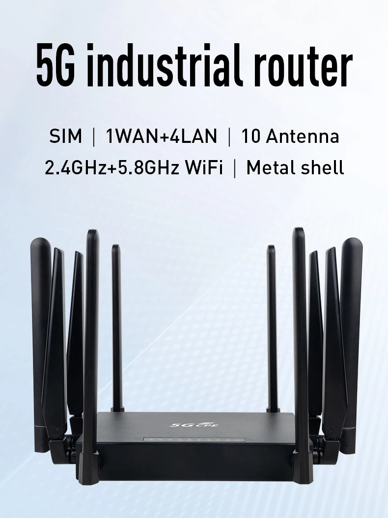5G CPE Wifi Router with 10 Antennas - High Speed & Security