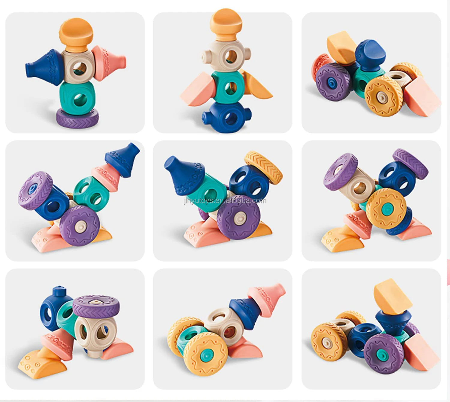 Montessories Baby Soft Silicone Stacking Building Blocks Toys For ...