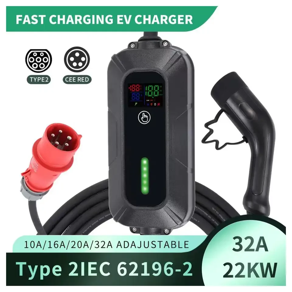 Portable Ev Charger Type 2 Ev Fast Vehicle Charging Stations Adapter 10 ...
