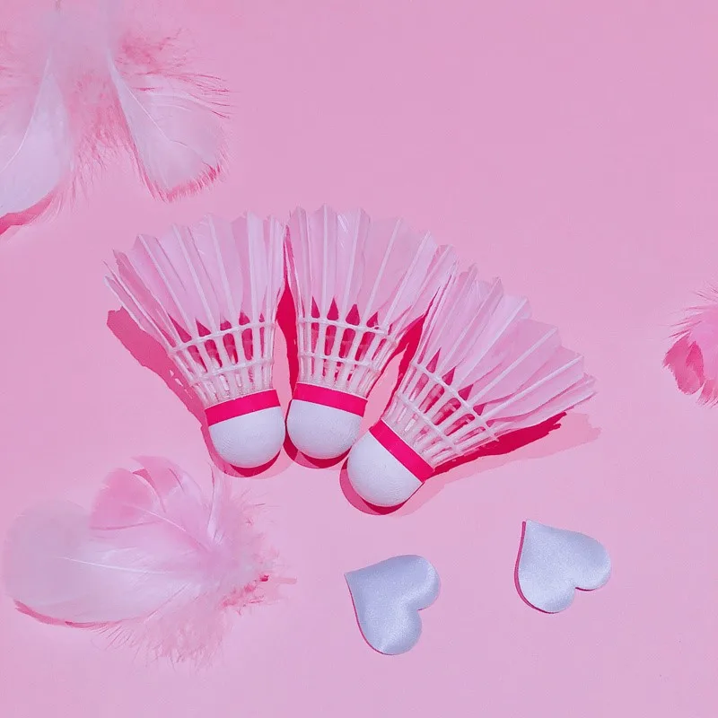 Wholesale Pink Goose Feather Shuttlecock for Badminton - 12 Pcs Pack ...