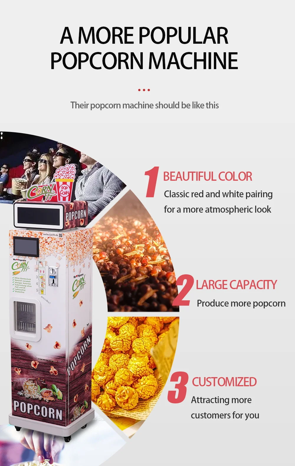 Self Service Popcorn Coin Vending Machine Robot - Buy Popcorn Vending ...