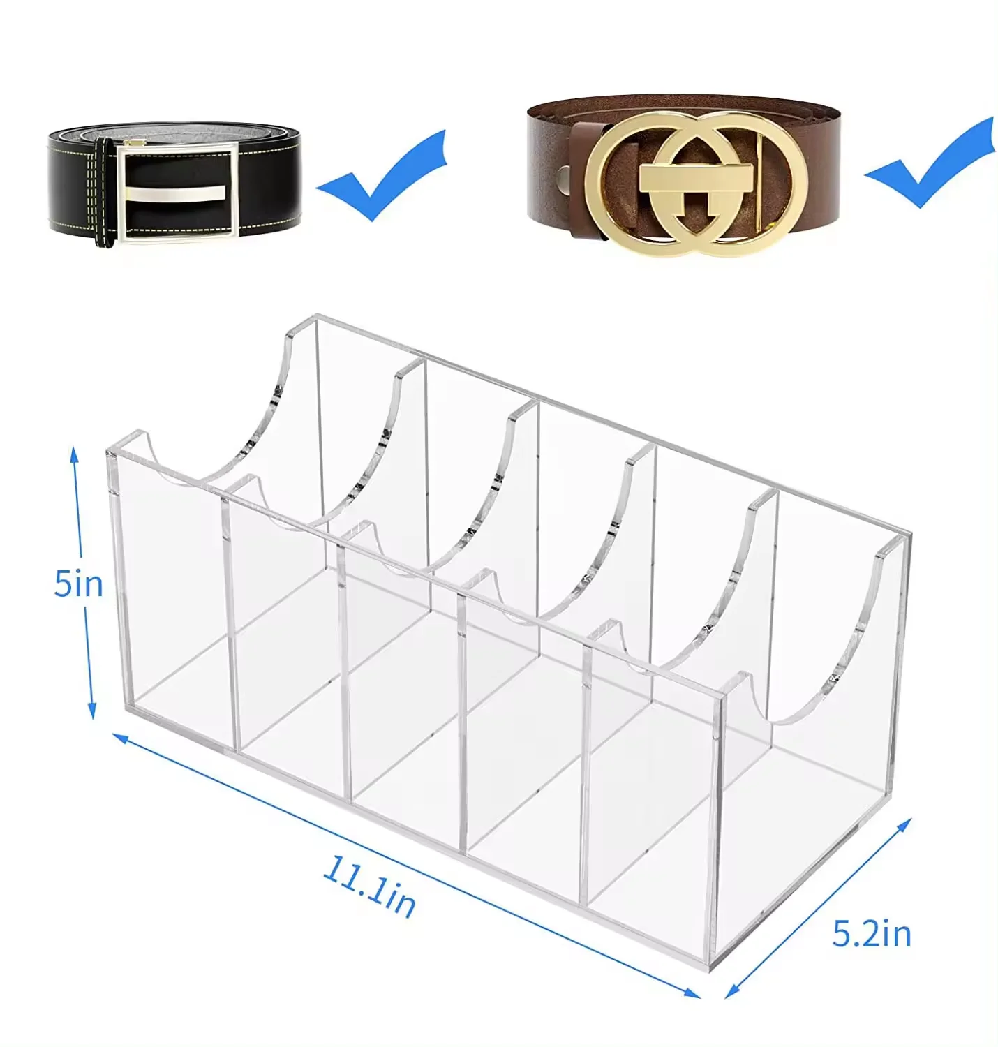 Acrylic Belt Storage Box Leather Belt Display Acrylic Tie Storage ...