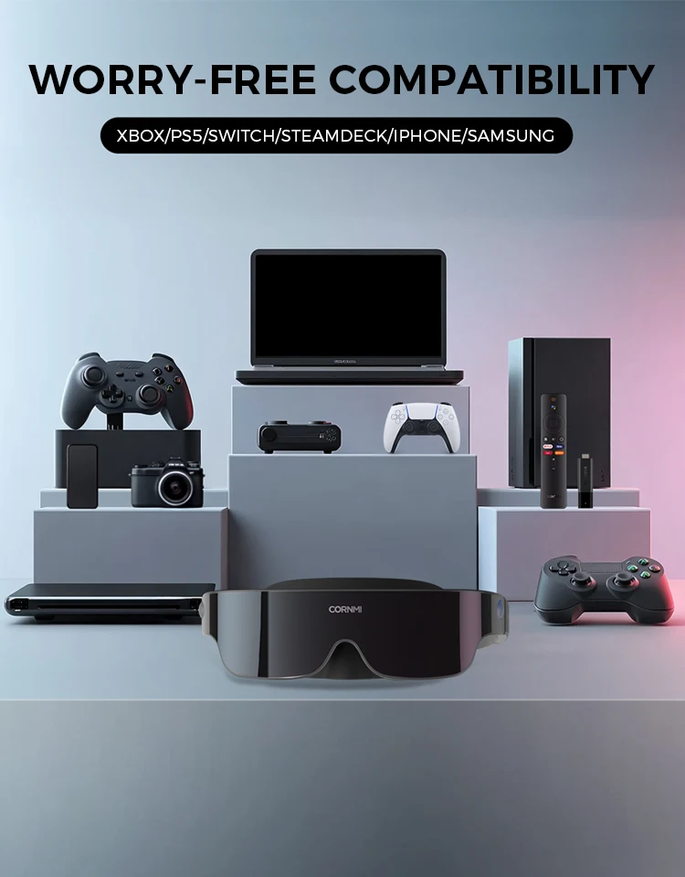 Immersive 3D Smart Glasses - Private Cinema Gaming AR Hardware