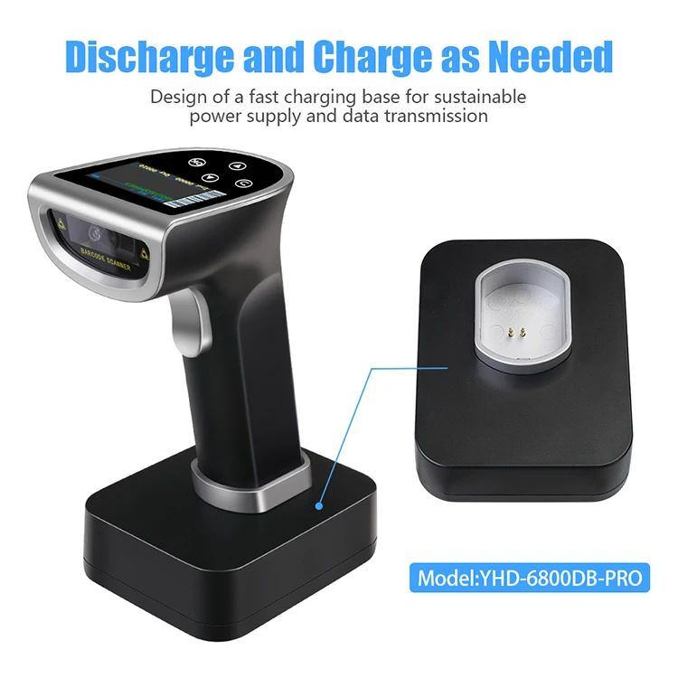 Yhd-6800db-pro 2D Bluetooth Barcode Scanner with Screen