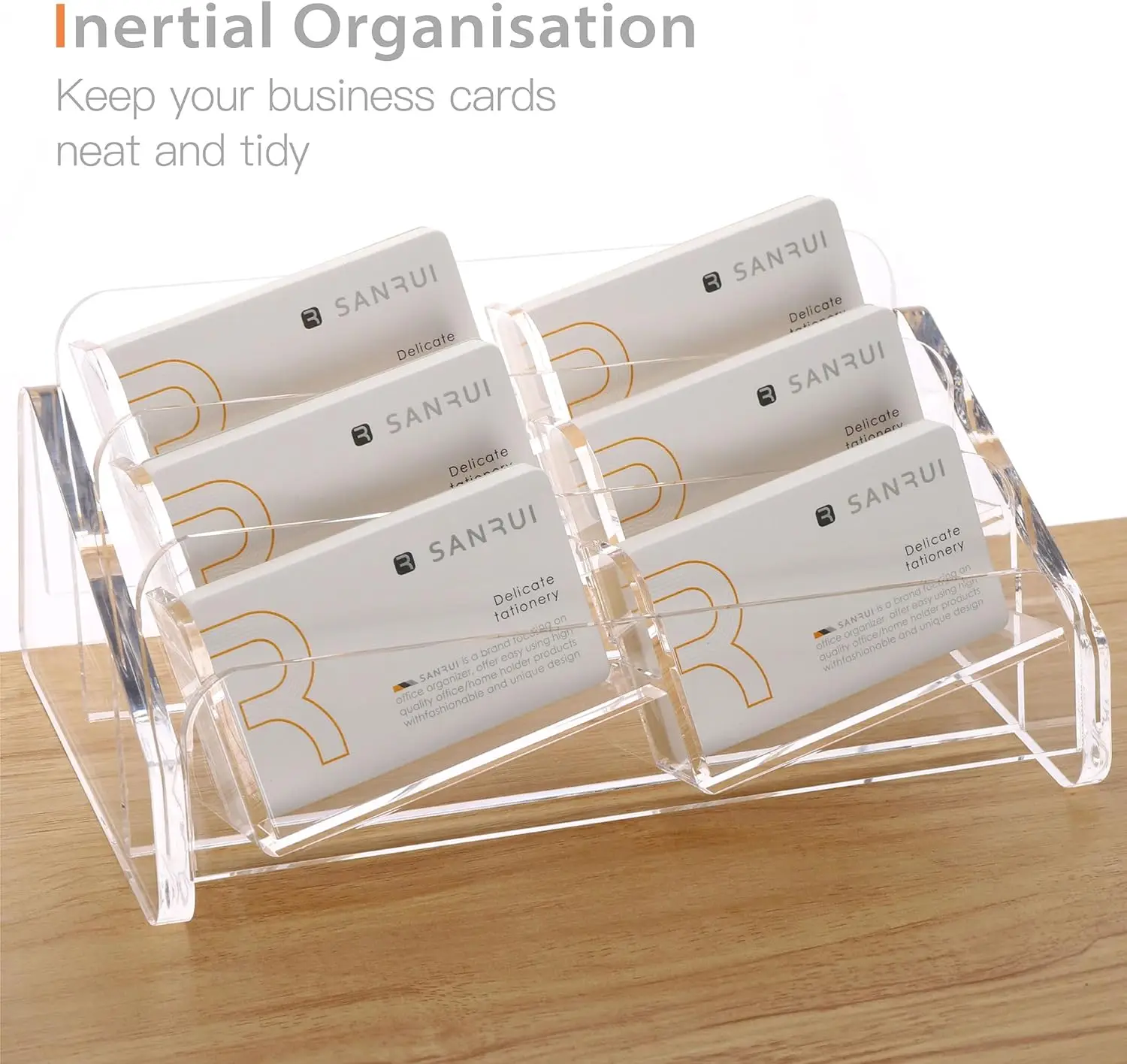 Desktop Cards Display Stand Organizer Storage Rack Acrylic Business ...