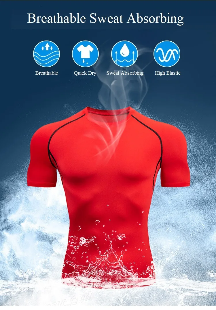 Men's Quick Dry under Base Layer Compression Sports Tops