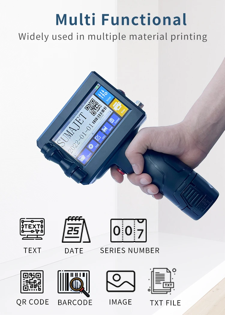 Industrial Handheld Inkjet Printing Machine for Expiry Date Batch Code LOGO QR Code Lot Number