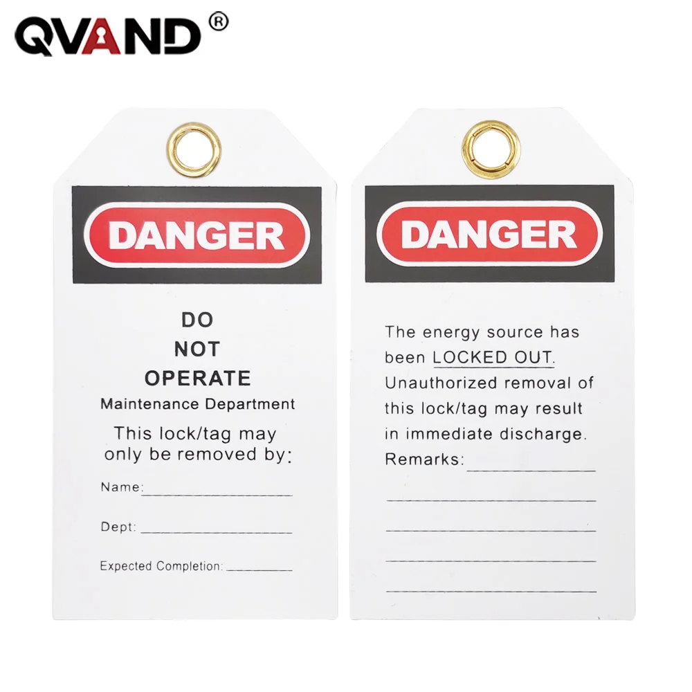 QVAND Electrical Safety Lockout Tagout - Danger Warning Tag