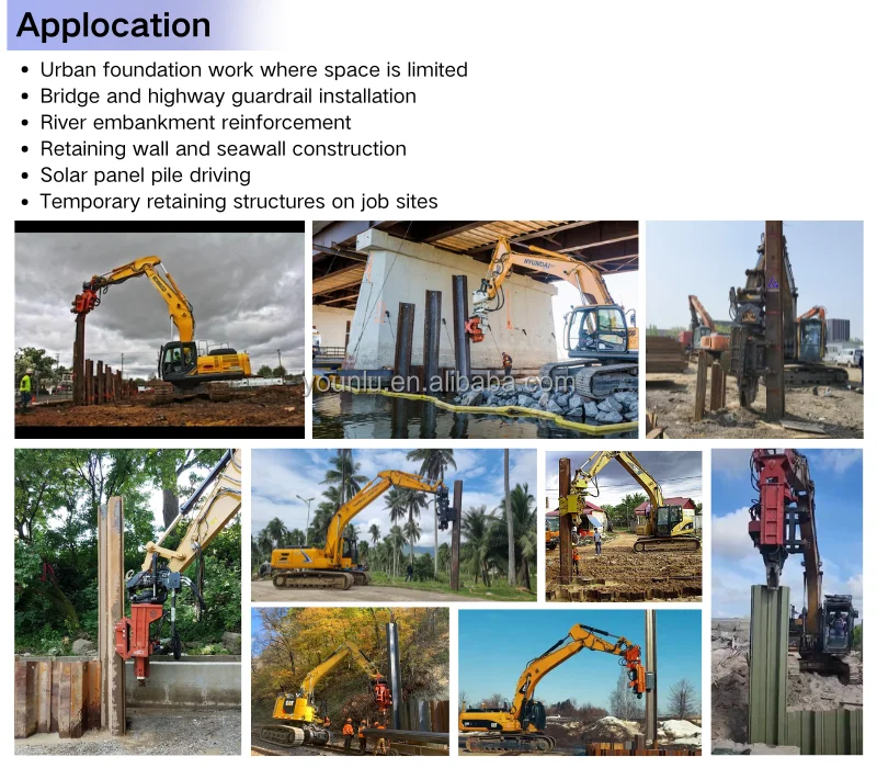 Heavy-duty Excavator-mounted Pile Driver Side Grip Pile Driver ...