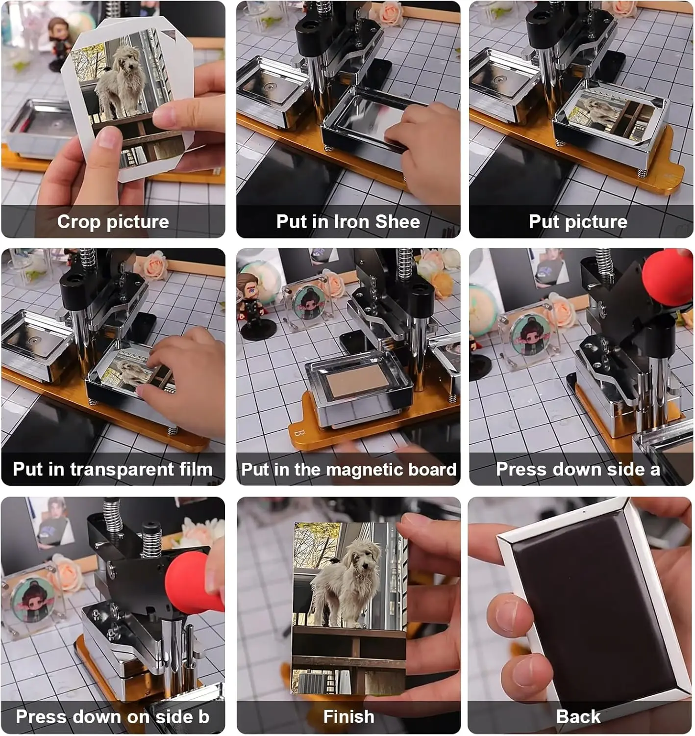 Wholesalers Online RectangleHand Press Fridge Magnet Making Machine ...