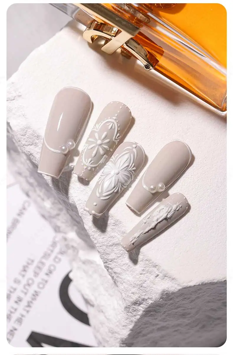 JTING Non Wipe 3D Paint Gel 12colors Set Unique Nail Art Effect Emboss ...