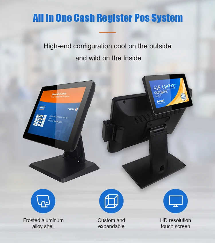 All in One POS System 19 Inch Touch Screen Monitor POS Terminal Cash ...