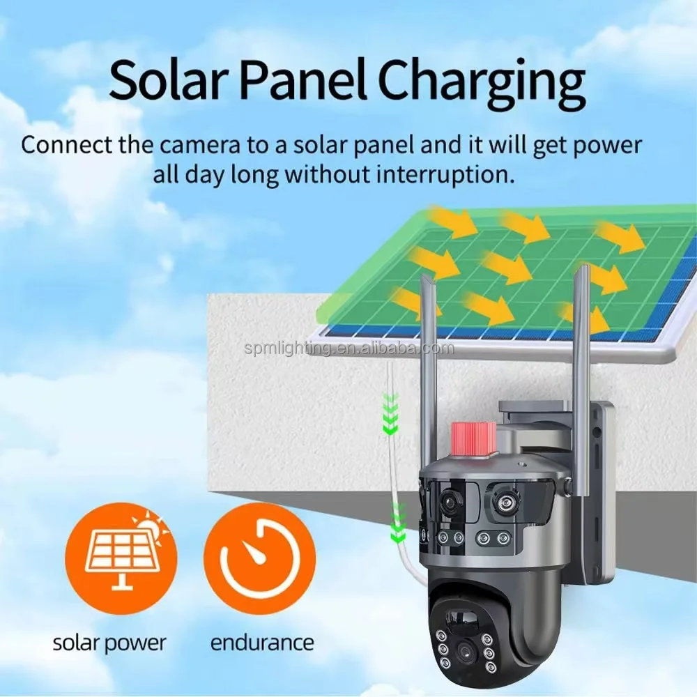 V380 Pro Eseecloud Outdoor IP66 Solar WIFI Camera CCTV Video Full Color ...