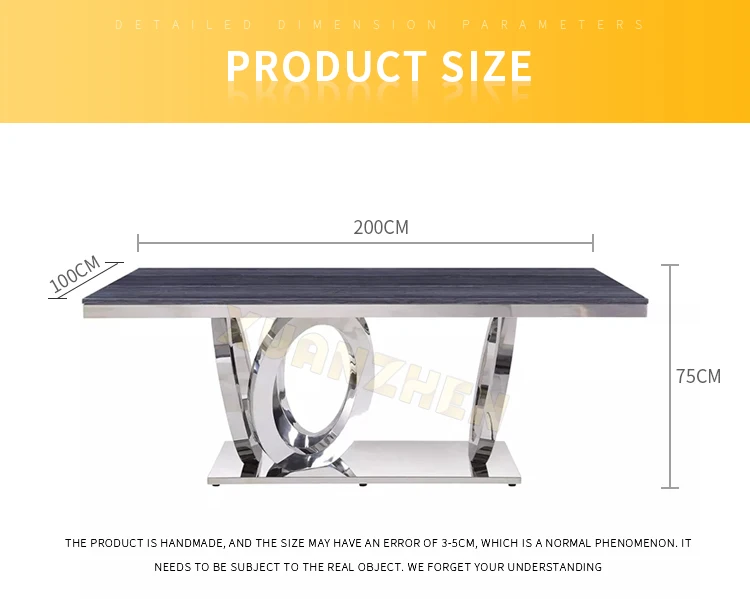 Luxury Hotel Furniture Stainless Steel Nordic Dining Table and Chairs ...