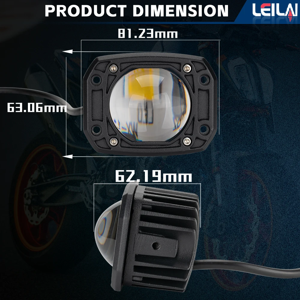 3 Inch LED Work Light Flush Mount Dual Color Led Fog Lights for 4x4 ...