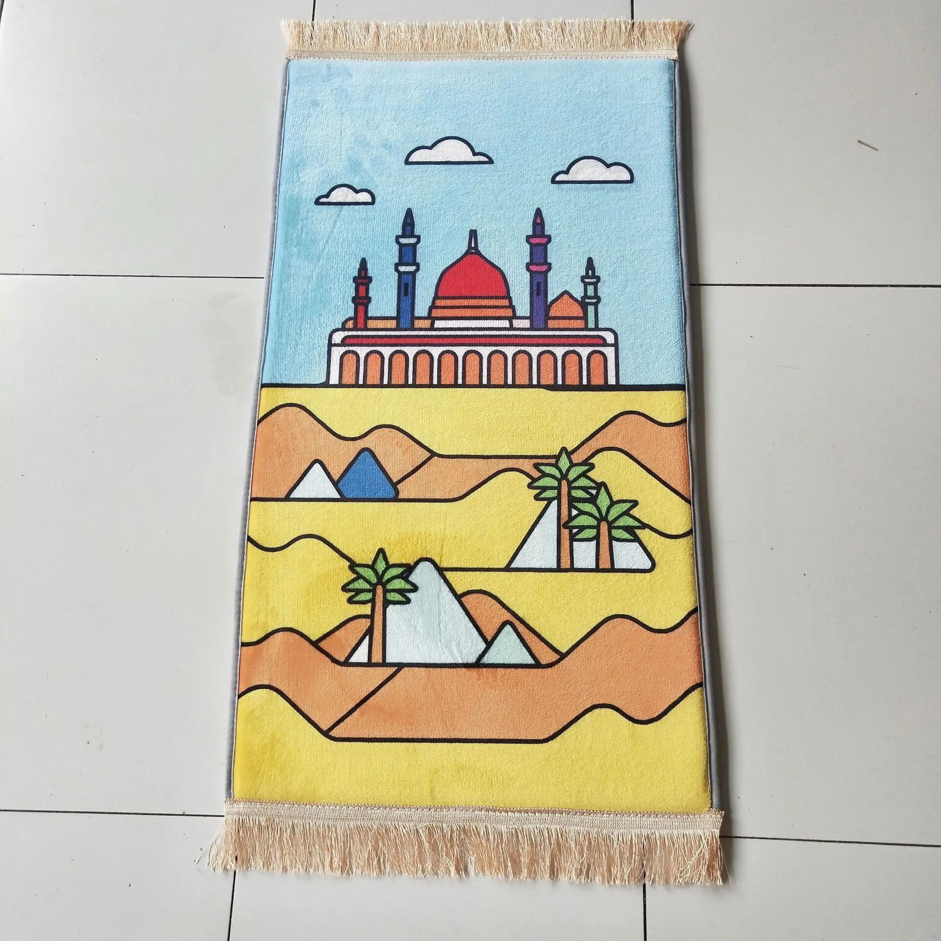 Arabic Kids Prayer Mat - Islamic Praye Rug for Children