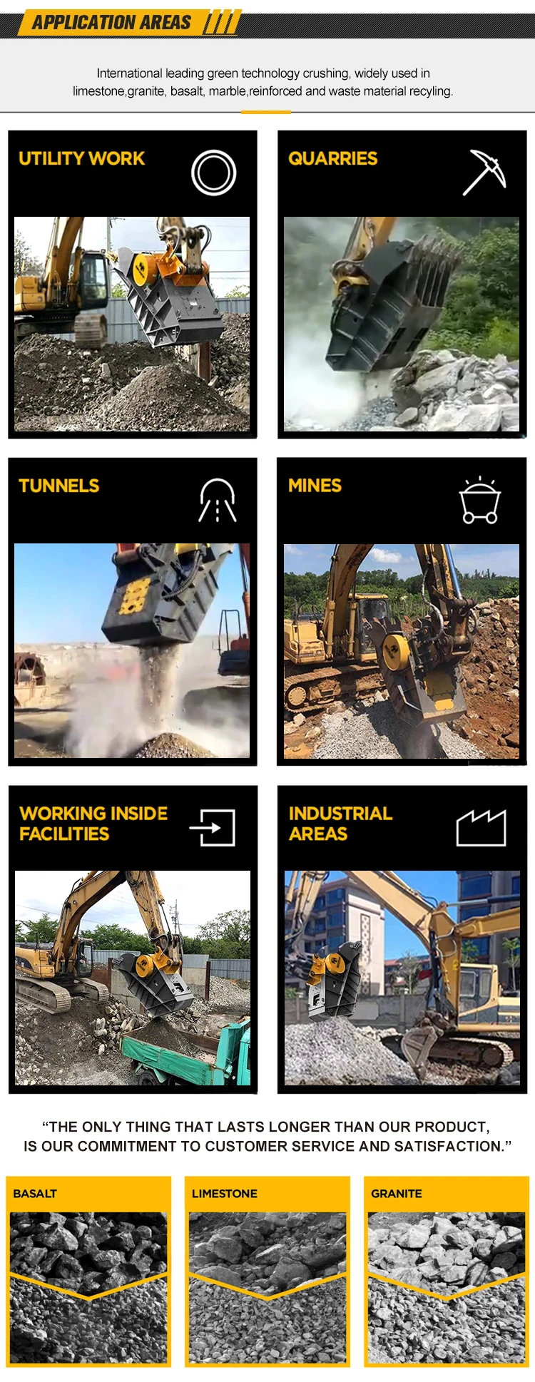 Excavator Crusher Buckets - Efficient Rock & Concrete Breaking