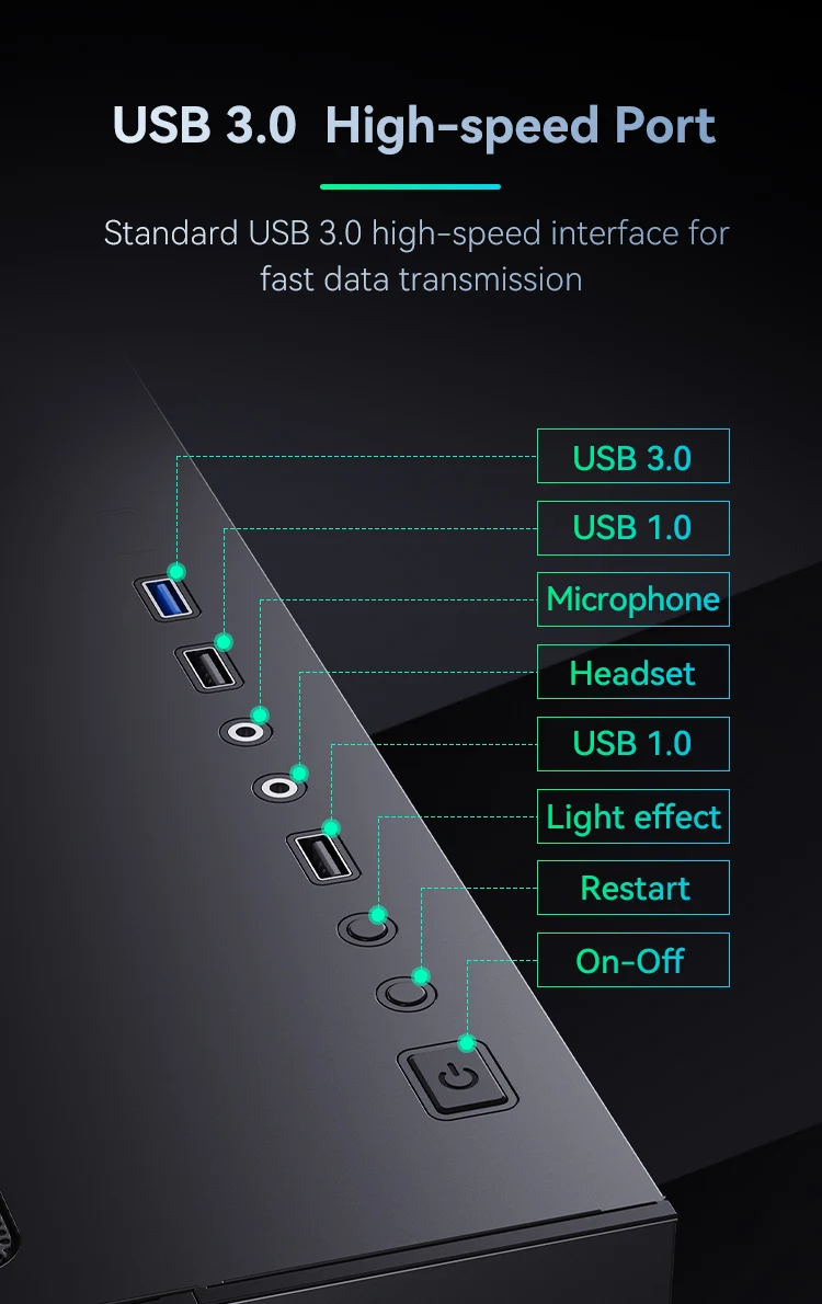 Snowman PC Case - Stylish Gaming Desktop ATX Cabinet