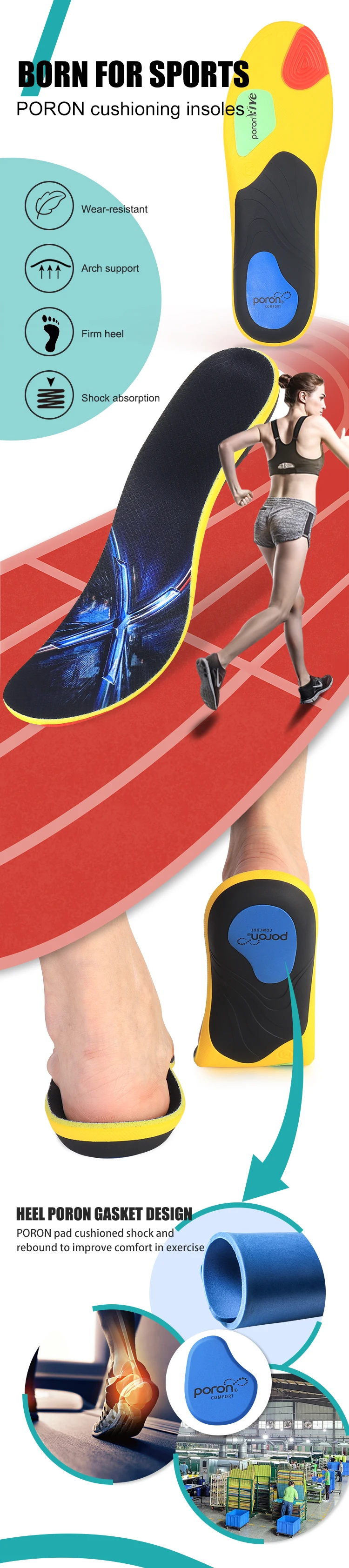 99insoles Plantar Fasciitis Sneaker Insole Shock Absorption Sports ...