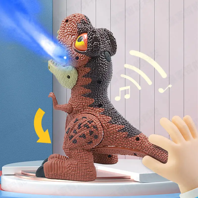 Hand-held Spray Dinosaur Simulation Electric Dinosaur Plastic Belt Mist ...