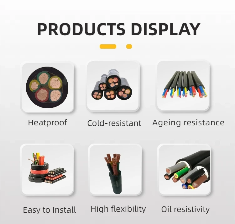 Copper Core Rubber Insulated Rubber Sheathed Flexible Cabtyre Power ...