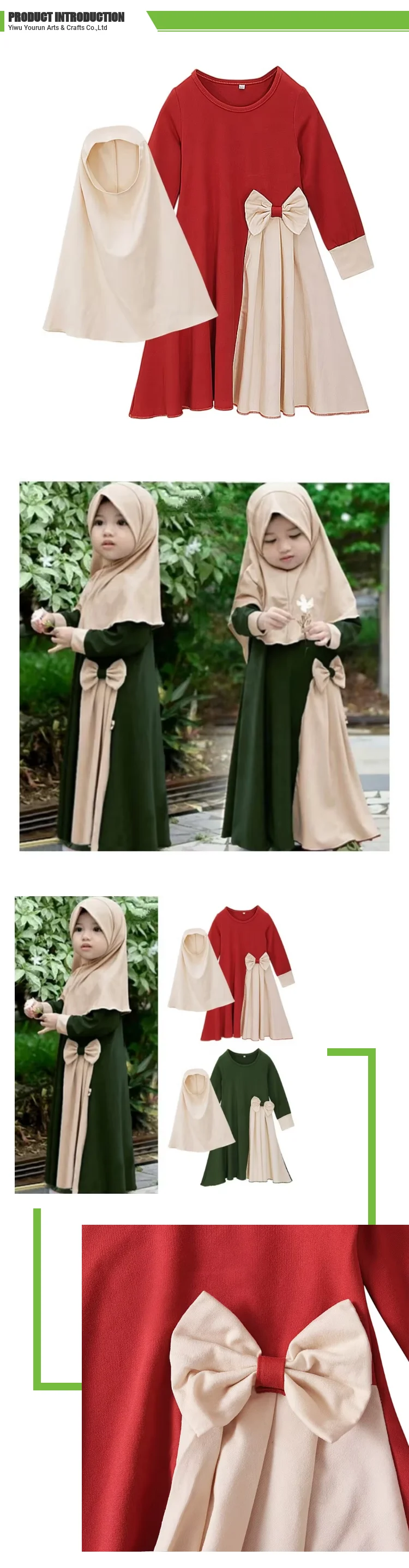 Baby Islamic Dubai Casual Formal Wear Burqa Dress Abaya for Kid Girl ...