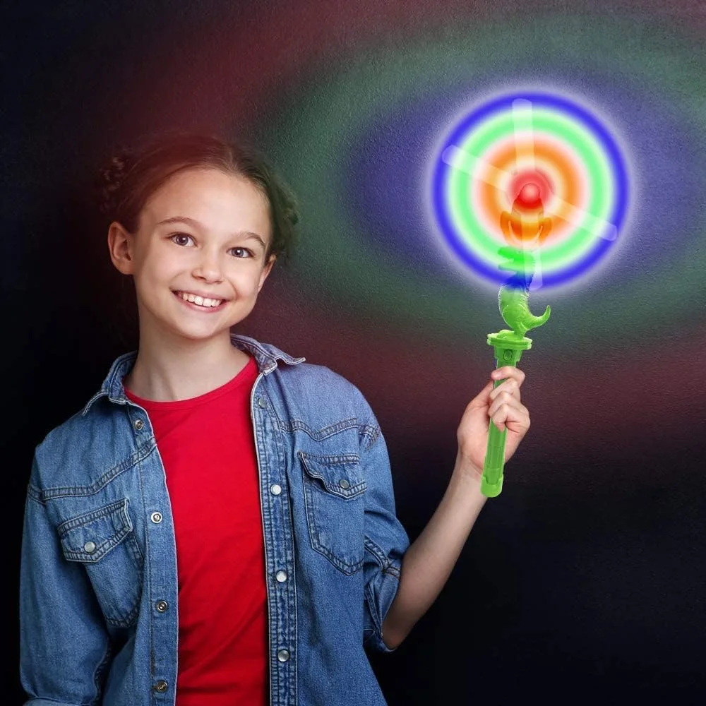 Wholesale Led Glow Light Up Toys Kids Dinosaur Magic Spinner Wand Led ...