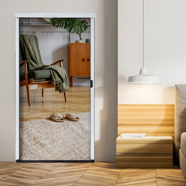 Trackless Retractable Mosquito Insect Mesh Door - Modern & Insect Resistant